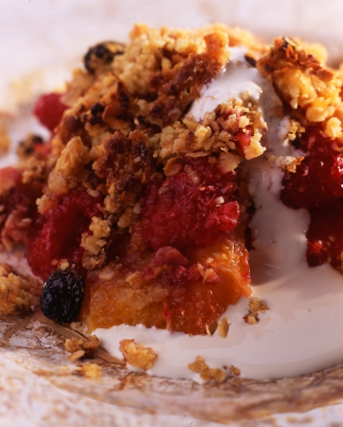 Apple, Orange and Raspberry Nutty Crumble - Vegetarian Society