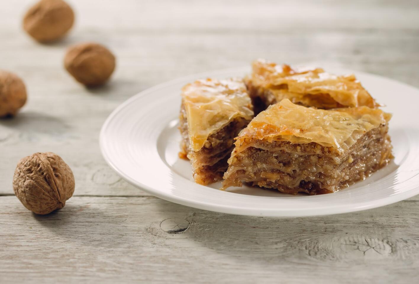 Baklava - Sweet Filo Pastry with Walnuts - Vegetarian Society