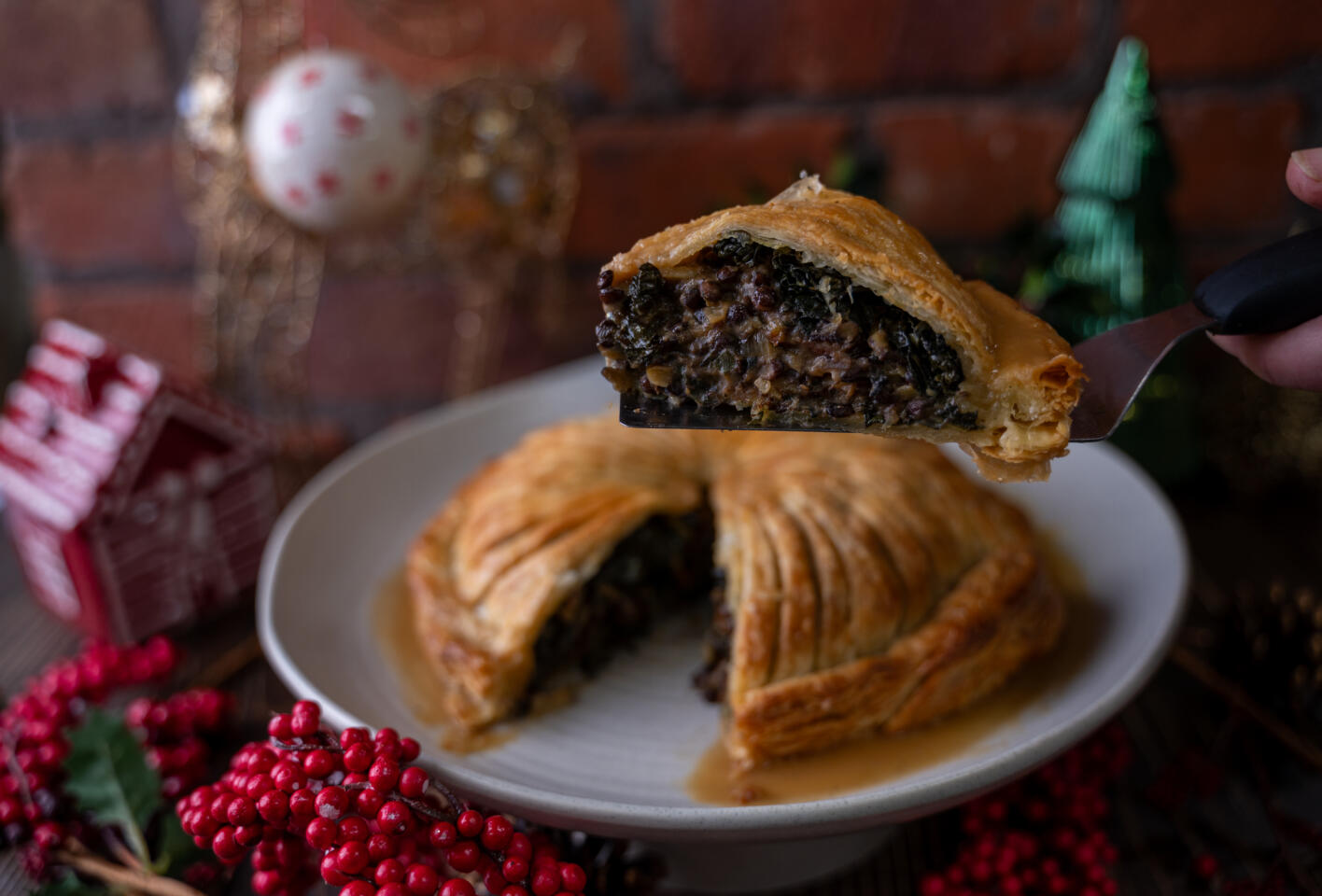 Chestnut, Puy Lentil and Winter Greens Pithivier - Vegetarian Society